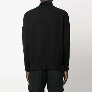 Stone Island Ribbed Turtleneck Sweater - Black