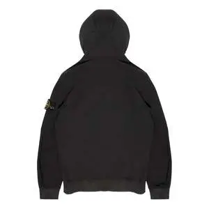Stone Island Soft Shell Hooded Jacket - Black