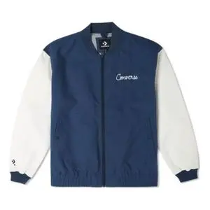 CONVERSE Chain Stitch Woven Bomber Jacket - Blue/white