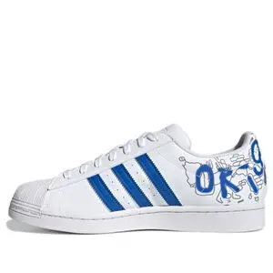 Adidas Originals Superstar Cozy Wear-resistant Casual Skate Shoes White Blue 'white Blue - White/blue