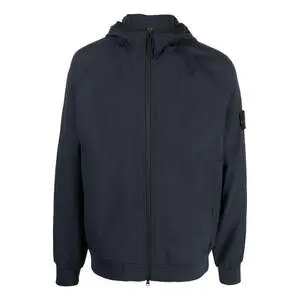 Stone Island Light Soft Shell-r Hooded Jacket - Navy