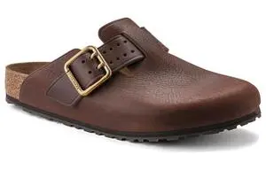 BIRKENSTOCK Boston Bold Natural Leather Clogs - Brown
