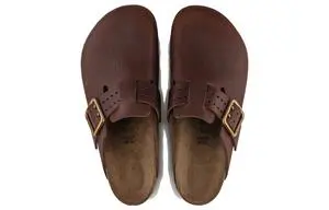 BIRKENSTOCK Boston Bold Natural Leather Clogs - Brown