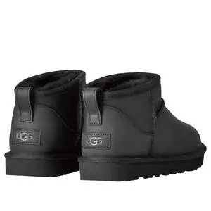 UGG Classic Ultra Mini Leather Boots - Black