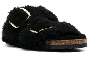 BIRKENSTOCK Arizona Big Buckle Shearling Slides - Black