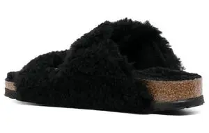 BIRKENSTOCK Arizona Big Buckle Shearling Slides - Black