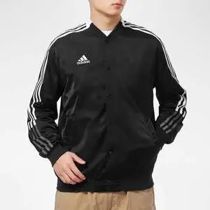 Adidas Classic Stripes Logo Baseball Jacket