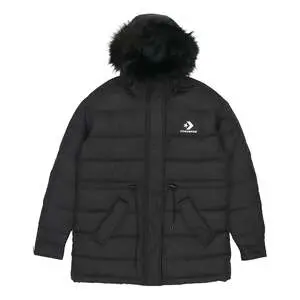 CONVERSE Long Down Parka With Fur-trimmed Hood - Black