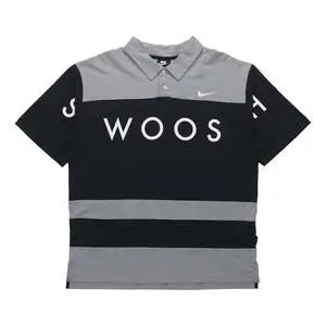 Nike Swoosh" Logo Colorblock Polo Shirt - Black