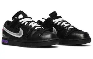 Nike X Off-white Dunk Low "lot 50 Of 50 - Black/silver