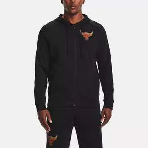 Under Armour Project Rock Alphabet Pattern Printing Zipper Hoodie - Black