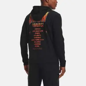 Under Armour Project Rock Alphabet Pattern Printing Zipper Hoodie - Black