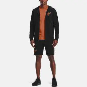 Under Armour Project Rock Alphabet Pattern Printing Zipper Hoodie - Black