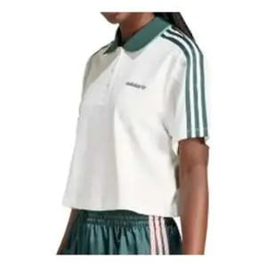 Adidas Cropped Polo Shirt With Stripes