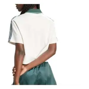 Adidas Cropped Polo Shirt With Stripes