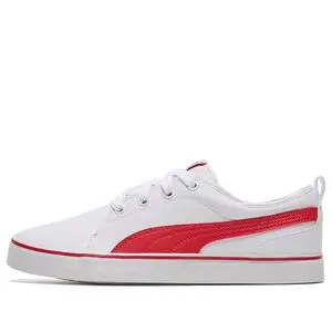 PUMA Street Retro Low Top Casual Skate Shoes - White/red