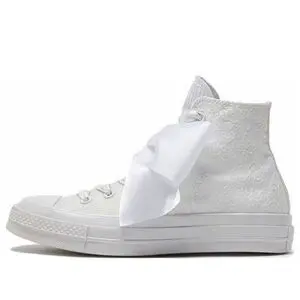 CONVERSE Chuck Taylor 70s High Top Sneakers With Floral Embroidery And Bow Detailing - White