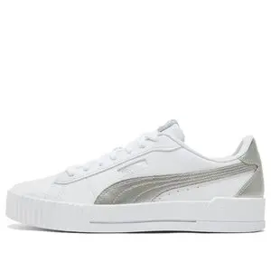 PUMA Carina Crew Metallic Low Top Sneakers - White/grey