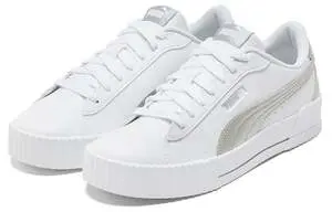 PUMA Carina Crew Metallic Low Top Sneakers - White/grey
