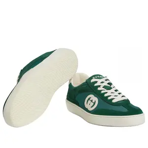 Gucci G75 Suede Lace-up Sneakers - Green