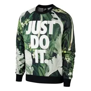Nike Just Do It Floral Crewneck Sweatshirt - Green/multi-color