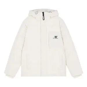 NEW BALANCE Logo Hooded Jacket Asia Sizing 'white - White/black