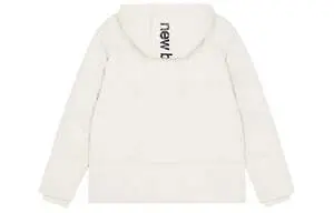 NEW BALANCE Logo Hooded Puffer Jacket - White/black
