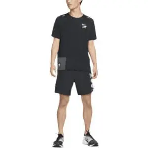 Nike Solid Color Back Alphabet Printing Short Sleeve Black T-shirt - Multi-color