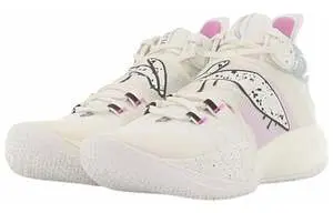 LI-NING Sonic High Top Athletic Sneakers - White/pink/silver
