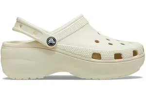 CROCS Classic Platform Clogs - Bone