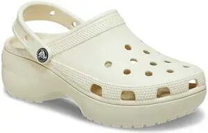 CROCS Classic Platform Clogs - Bone