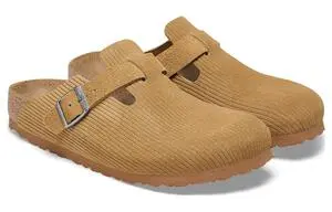 BIRKENSTOCK Boston Suede Embossed Clogs - Brown