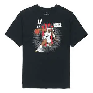 Nike Kyrie Logo Basketball Sports Printing Round Neck Short Sleeve T-shirt - Black