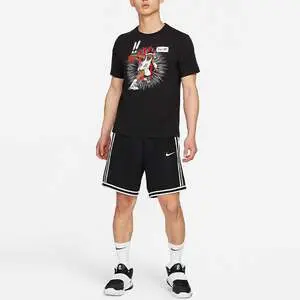 Nike Kyrie Logo Basketball Sports Printing Round Neck Short Sleeve T-shirt - Black