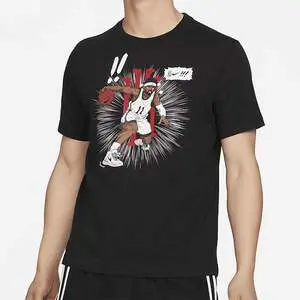 Nike Kyrie Logo Basketball Sports Printing Round Neck Short Sleeve T-shirt - Black