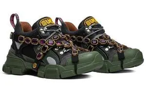 Gucci Flashtrek Embellished Sneakers - Green