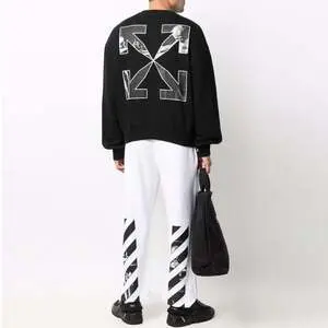 Off-White Round Neck Pullover With Arrow Pattern