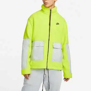 Nike Ss22 Full-length Zipper Cardigan Fleece Jacket Green