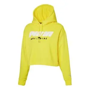 PUMA Alphabet Logo Cropped Hoodie - Yellow