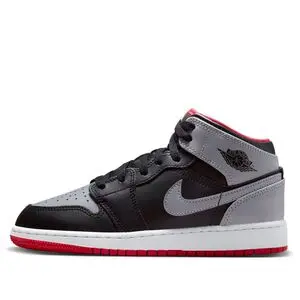 JORDAN Air 1 Mid Sneakers - Black/grey/red