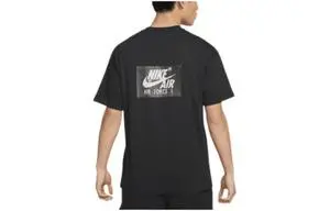 Nike Alphabet Logo Pattern Printing Round Neck Pullover Short Sleeve Black T-shirt - Multi-color