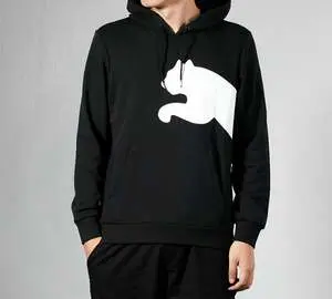 PUMA Logo Knit Fleece Hoodie