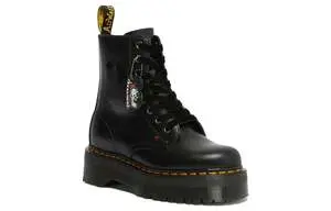 Dr. Martens X Betty Boop Leather Platform Combat Boots - Black