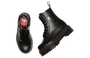 Dr. Martens X Betty Boop Leather Platform Combat Boots - Black