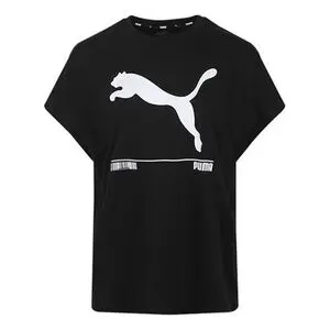 PUMA Large Logo Short Sleeve T-shirt - Black