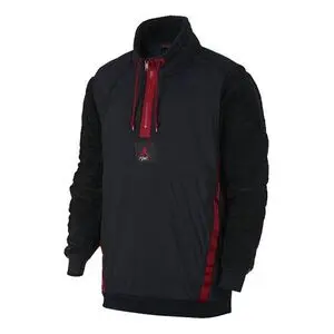 JORDAN Air Sports Pullover Fleece Lined Jacket - Black
