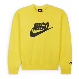 Nike X Nigo Fleece Sweatshirt 'yellow Black - Yellow/black