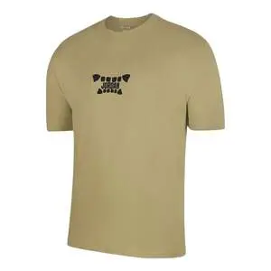 JORDAN Logo Alphabet Printing Round Neck Cotton Short Sleeve Green T-shirt - Multi-color