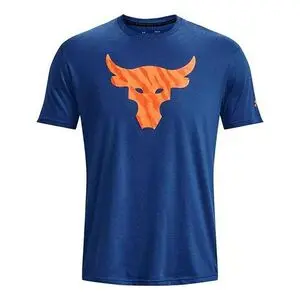 Under Armour Project Rock Brahma Bull Short Sleeve T-shirt 'blue Orange - Blue/orange
