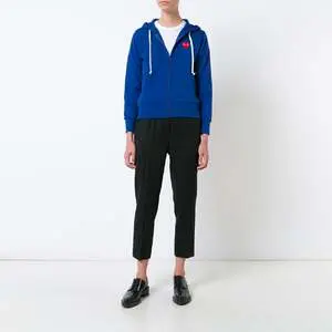 Play Comme Des Garcon Red Heart Zip Up Hoodie - Blue